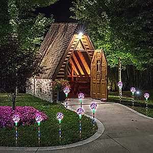 Anycosy Garden Globe Lights Solar Powered,Solar Pathway Lights Outdoor Garden,Waterproof Solar Powered Pathway Lights 3 Pack