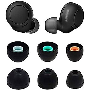 ALXCD Eartips Compatible Sony WI-XB400 WF-C500 Earbuds, S/M/L 3 Pairs Soft Silicone Ear Tips Replacement Earbuds Tips, Compatible with Sony WI-XB400 WF-C500, S/M/L