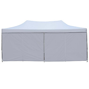 outdoor basic 10x20 Ft Pop up Canopy Party Wedding Gazebo Tent Shelter with Removable Side Walls White For Hiking