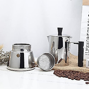 Easyworkz Pedro Stovetop Espresso Maker 4Cup 200ml Stainless Steel Italian Coffee Machine Maker Moka Pot Induction Espresso Pot