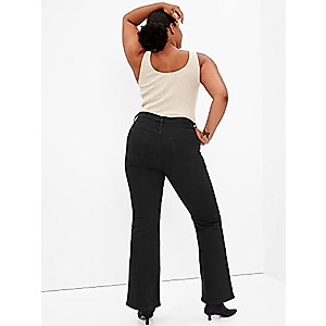 GAP Womens High Rise Flare Jeans, Black Wash, 28 Regular US