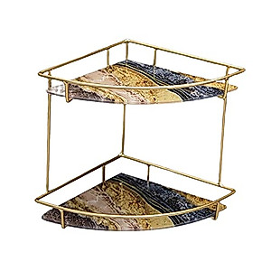 Gazechimp 2 Tier Makeup Storage Shelf Display Decoration Stand Corner Cosmetic Countertop Organizer for Bathroom, Kitchen, Office, Bedroom, Dresser, Style B