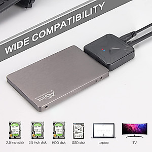 VCOM SATA to USB Adapter, USB 3.0 to SATA Cable for 3.5 2.5 Inch SSD HDD SATA III Hard Drive Disk, Support UASP Compatible with USB 1.1/2.0/3.0 (with External 12V/2A Power)