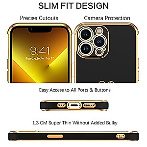 BENTOBEN iPhone 13 Pro Case, Cute Heart Pattern Slim Fit Soft Flexible Shockproof TPU Bumper Protective Women Girls Boys Men Non-Slip Lightweight Cover for iPhone 13 Pro 6.1 Inch, Black