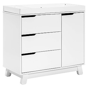 Babyletto Hudson 3-Drawer Changer Dresser with Removable Changing Tray in White, Greenguard Gold Certified