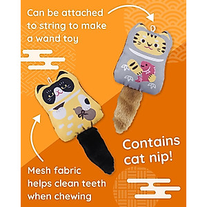 NAKAMA Meow Mamori, Dental Cat Chew Toy, Guardian Dog Pattern