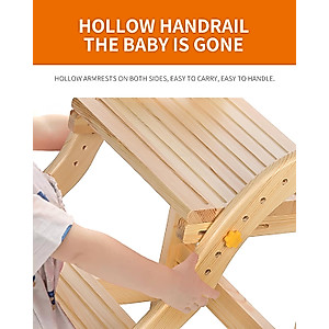 Wooden Step Stool for Kids, Kitchen Toddler Step Stool for Bathroom Sink and Toilet Stool for Kids Potty Training Anti-Slip Sturdy Height Lift Stool (Natural)