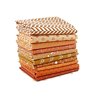 Orange Fat Quarter Bundle (10 pcs) - Mixed Designers - Southern Fabric 18 x 21 inches (45.72cm x 53.34cm) Fabric cuts DIY Quilt Fabric
