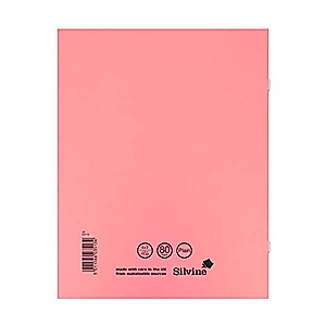 Silvine Exercise Book Plain 75gsm 80 Pages 229x178mm Pink EX112 [Pack of 10], 9x7
