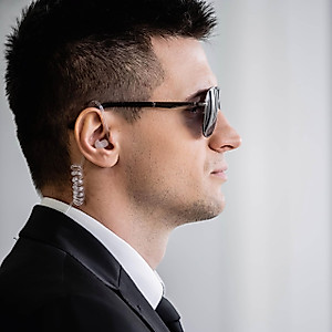 Secret Spy Earpiece Headphones for Men in Black Costume -FBI Secret Agent CIA Security Guard Secret Service Cop Costume Accessories