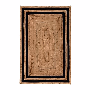 Floor Rugs Handmade Eco Jute Rug Rectangle Rug Indian Handwoven Jute Rug Ribbed Rugs Square Indian Braided by The Rug CAFÉ (4 x 6 Ft. Area Rugs)