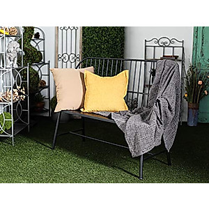 Deco 79 86945 Metal Outdoor Grill Style High Back Frame Patio Trestle Legs and Armrests, Bench 48" x 19" x 38", Black