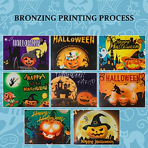 Halloween Trick or Treat Bags, Halloween Candy Tote Bags with Handles, Reusable Halloween Non-Woven Gift Bags for Halloween Party Supplies Favors