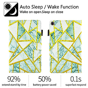 Fire HD 8 Case (2016/2017/2018 Release),Chgdss Cartoon Cute Case, Smart Cover Flip Leather Case with Stand Feature Ultra Slim PU Leather Cover,for Amazon Kindle Fire HD 8 (2018/2017), Golden Square