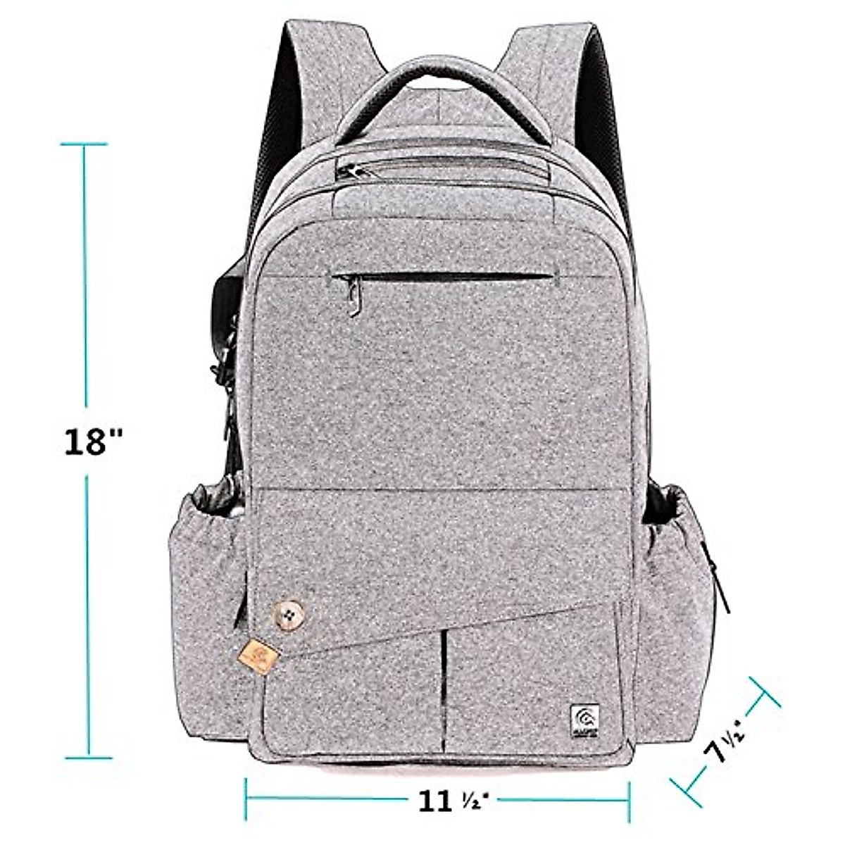 ALLCAMP OUTDOOR GEAR diaper bag XXX-Large capacity SUPPORT ANY BABY STROLLER with changing pad, 26L (X-Grey)