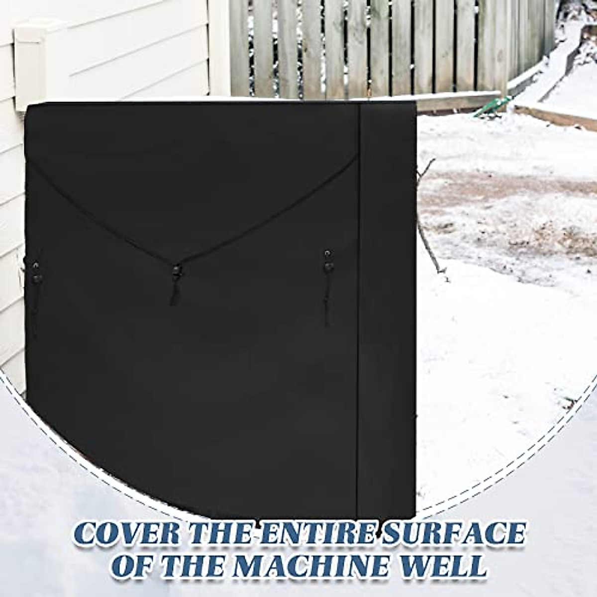 Pool Heat Pump Equipment Cover, 40 x 34 x 31 Inch, Black Heavy Duty Square 600D Oxford Cloth Pool Heater Cover with Waterproof PVC Inner Layer for Swimming Pool Heat Pump