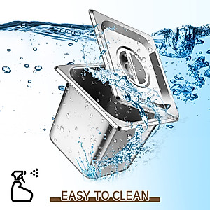 Baderke 4 Pack Stainless Steam Hotel Pans with Lids, 1/6 Sixth Size x 6 Inch Deep, 0.7 mm Thick 304 Stainless Steel Hotel Pan Anti Steam Table Pan for Food Warmer Cooking Heat