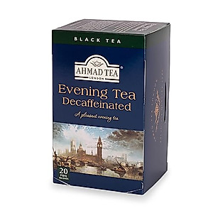 Ahmad Tea Black Tea, Decaffeinated Evening Teabags, 20 ct (Pack of 6) - Decaffeinated and Sugar-Free