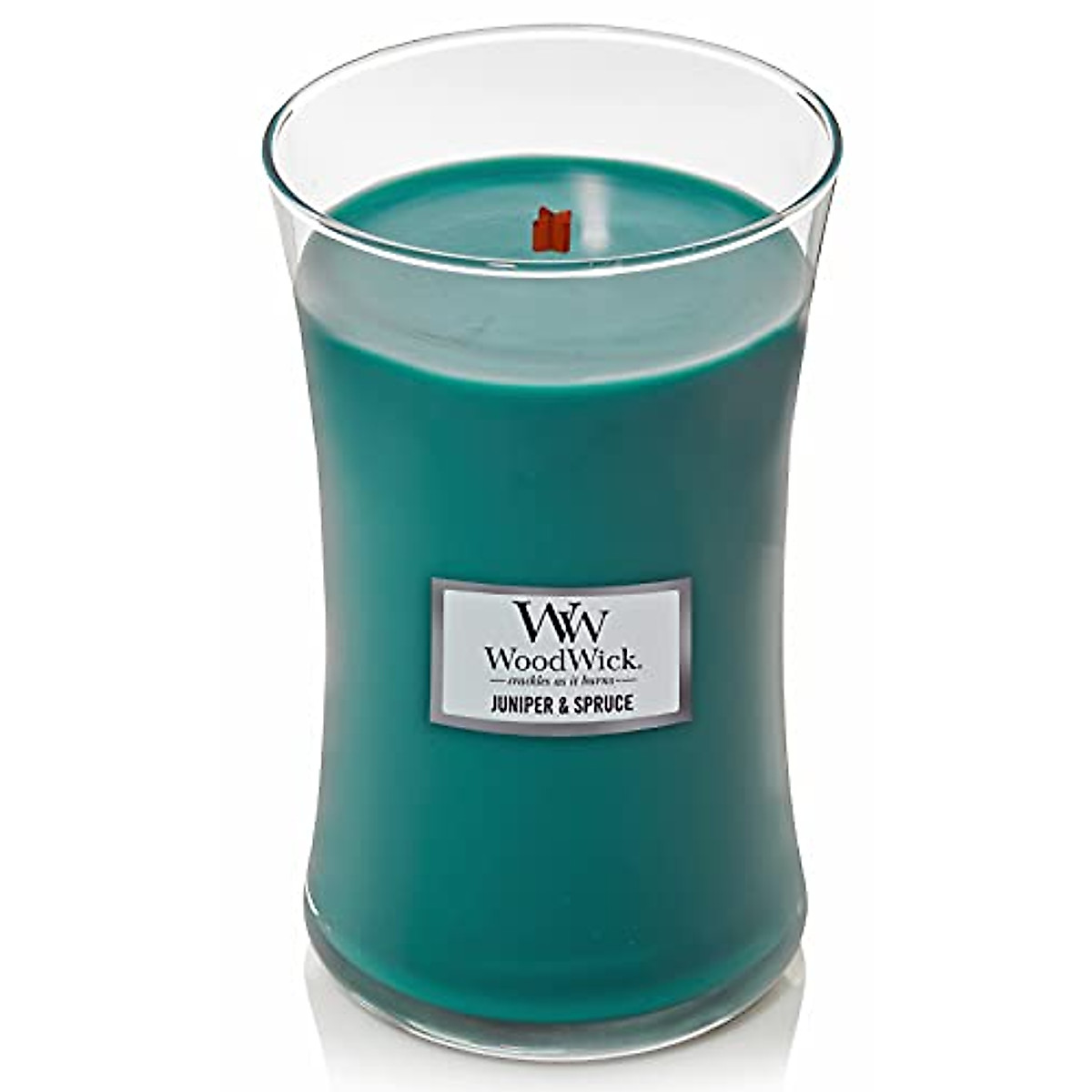 WoodWick Large Hourglass Candle, Juniper & Spruce, 21.5 oz.