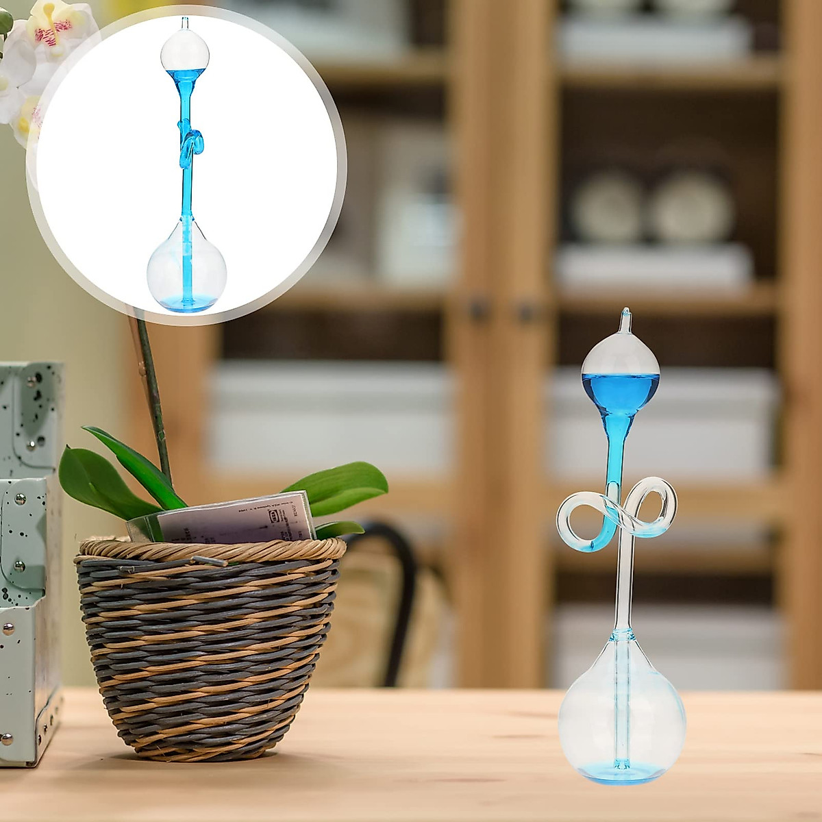 Gadpiparty Glass Sand Timer Hourglass Temperature Sensitive Sand Watch Novelty Sand Clock Hour Glass Sandglass for Kids Classroom Home Desk Office Decoration Blue
