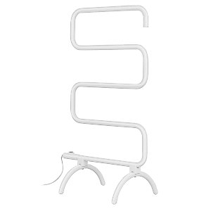 Electric Towel Warmer, S-Shaped Heated Towel Rack with Built-in Switch, Constant Temperature Control, 15 Min Fast Heating, Freestanding & Wall-Mounted Drying Rack for Bathroom, White