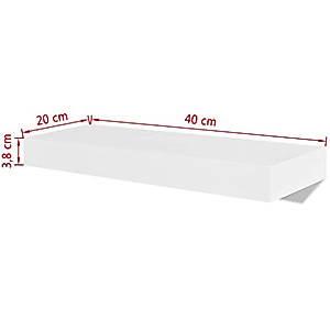 vidaXL 4X Wall Shelves White 31.5" Display Hanging Storage Bookcase Furniture