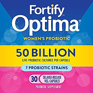 Nature's Way Fortify Optima Daily Probiotic for Women, 50 Billion Live Cultures, Digestive and Immune Health Support Supplement*, 30 Vegan Capsules
