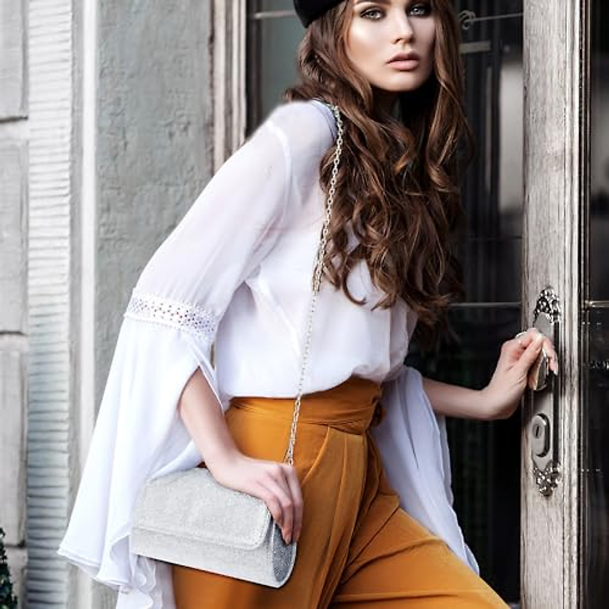 Women&#039;s Evening Bag Clutch Purses Sparkling Party Handbag Bling Wedding Bag with Chain for Ladies for Prom Cocktail Party Wedding Engagement