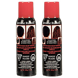 Jerome Russell Spray-on Color Dark Brown Hair Thickener, for Fine and Thinning Hair, Conceals Bald Spots, Grey Hair, Hides Root Re-growth, and Cover Hair Extension Tracks, Works for Men and Women, 3.5 oz - 2 Pack