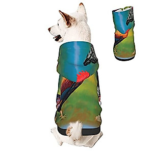 Lawn Grass Dog Hoodies, Pet Clothes Costumes, Pets Wear Hoodie Sweatshirts Jacket for Dogs Cats Outdoor, Small Medium