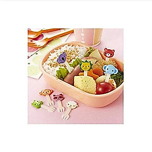 Tonune Mama's Assist Lunch Box Accessories Bento Decoration Japanese Food Fork Picks Lunch Cute Animal Set of 8 Pieces (Bear, Lion, Koala, Monkey, Hippopotamus, Elephant, Raccoon, Sheep) P-3116