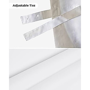 Tie Up Valance for Kitchen Windows, White Gold Silk Art Tie-up Curtain Shade Valances 60x18In 1 Panel Rod Pocket Short Curtains Window Treatment for Living Room Home Decor Abstract Fabric Texture