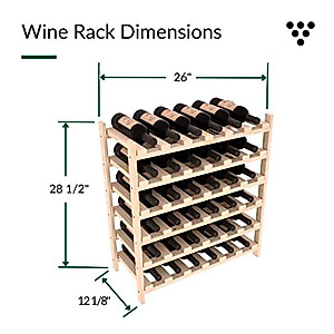 Wine Racks America Living Series Stackable Wine Rack - Durable and Modular Wine Storage System, Pine Unstained - Holds 36 Bottles