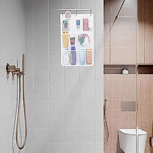 HFLWYWD Shower Organizer,7 Pockets Hanging Shower Organizer with Quick Drying Mesh,Portable Space Saving Shower Caddy Hanging,Bathroom Organizer to Hold Soap, Shampoo (1pcs)