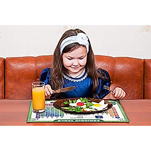Fat Zebra Designs Educational Placemats - Set of 10 Learning Placemats - Easy Clean, Durable & Reusable Kids Table Mats - 12x17 Inches