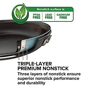 Anolon Advanced Hard Anodized Nonstick Roaster / Roasting Pan Set with Utensils - 16 Inch x 13 Inch, Gray