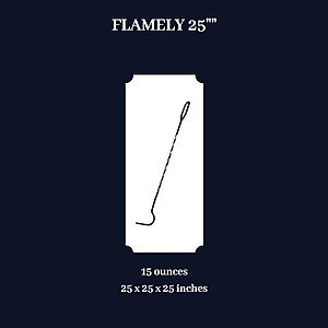 FLAMELY 25"" Black Cast Iron Fireplace & Pit Poker - Rust Resistant Powder Coated Poker Stick for Indoor/Outdoor Use, Modern Minimalistic Design & Optimal Reach for Safety - Fireplace Tool Accessory.