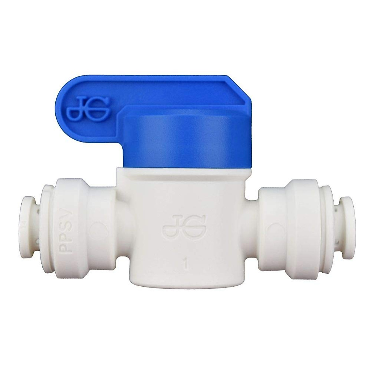 John Guest Speedfit 1/4 Inch Shut Off Valve, Push to Connect Plastic Plumbing Fitting, PPSV040808WP