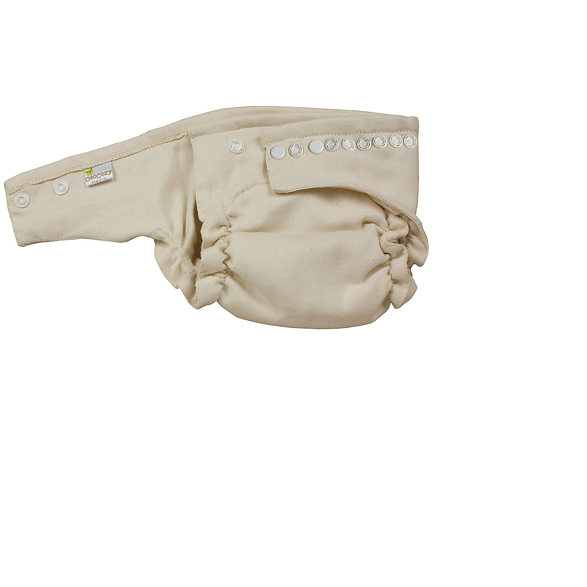 Osocozy Two Sized Fitted Cloth Diaper - Soft, Durable and Absorbent 100% Cotton Birdseye Weave Material. Easy to Use Snap Closures. Size 1 Fits 7-18 lbs.