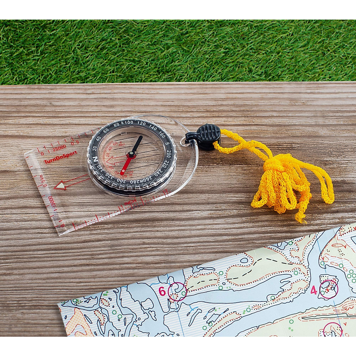 Boy Scout Hiking Compass TurnOnSport | Orienteering Compass for Kids Map Navigation - Small Survival Compass - Waterproof & Lightweight Small Survival Compass - Mini Camping Compass - Kids Camping Kit