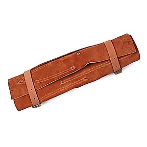 MK-5022 Damascus Chef Knife/Kitchen knife Set of 5 Pieces Professional Japanese Style BBQ Knife Set Custom Handmade Carbon Steel with Red and Brown Pakkawood Handle with Leather Sheath Cover.