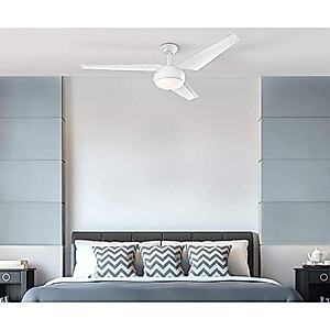 Westinghouse Lighting 7226400 Madeline, Contemporary LED Ceiling Fan with Light and Remote Control, 56 Inch, White Finish, Opal Frosted Glass