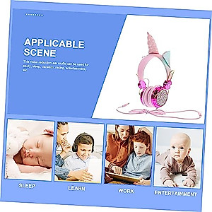 CAXUSD Headset Unicorn Headphones in Ear Wired Headphones Headphones Pink Noise Cancelling Headphones Wired Adjustable Pink Headphones Safe Headphone On Ear Headset