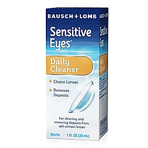 Contact Lens Solution by Bausch & Lomb, for Cleaning and Removing Deposits from Soft Contact Lenses, Daily Lens Cleaner, 1 Fl Oz