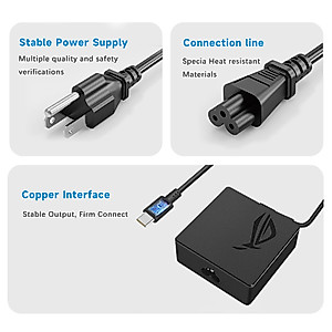 100W Laptop USB-C Charger for ASUS ROG Flow X13 Z13 ROG Zephyrus G14 G15 ROG Strix Scar 15 17 Asus ZenBook 14 14X Pro Duo 15 ASUS TUF Dash 15 F15 Gaming A15 -A20-100P1A 5A AC Adapter