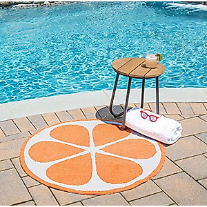 Novogratz by Momeni Cucina Orange Round Kitchen Mat 3' x 3'