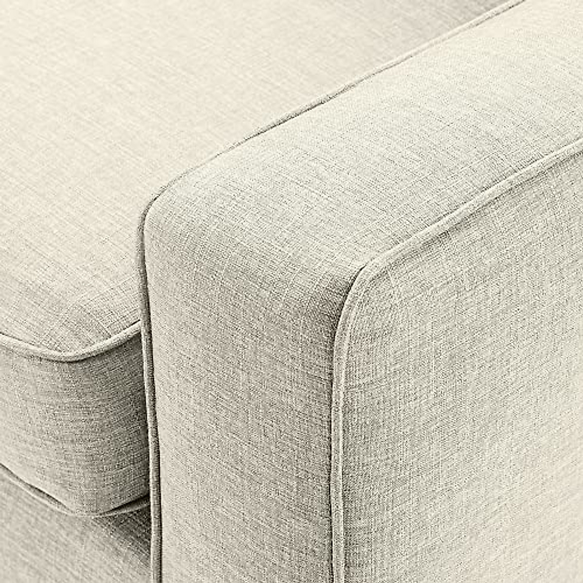 Serta Harmon Square Arm Reversible Sectional Sofa Living Room, Modern L-Shaped 3 Seat Fabric Couch, Cream