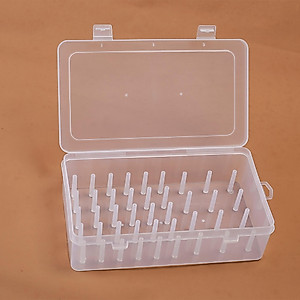 42 Slots Empty Sewing Satchel Organizer Trays - Super Durable Plastic Storage Box Case, Art Embroidery With Holder Bin | Container for Thread Spools & Others Easily Fit Your Crafting Machine Workspace