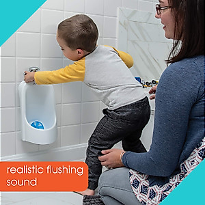 Summer Infant My Size Urinal,White-Realistic Boy Urinal Potty Training Toilet –Realistic Urinal for Toddlers that Features Flushing Sounds and a Target for Aim Practice –Easily Removable for Emptying