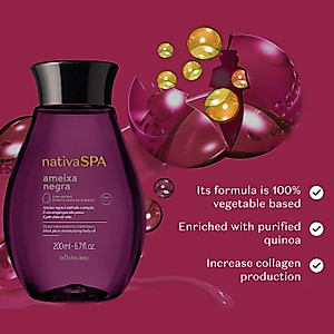 Nativa SPA by O Boticário, Black Plum Body Oil, Scented Moisturizer, Enriched with Purified Quinoa Drops to Boost Hydration, 6.8 Ounce